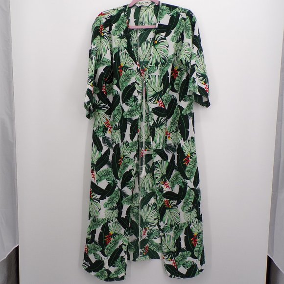 Rachel Zoe | Tops | Rachel Zoe Palm Leaf Tropical Print Duster Sz Os ...